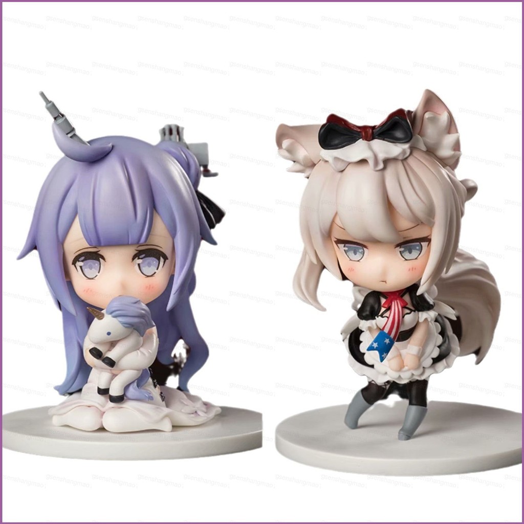 Flip Azur Lane Action Figure รุ่น Q HMS ยูนิคอร์นและ USS Hammann ตุ๊กตา ...