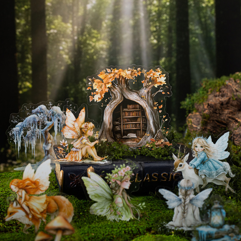 Kowei 30 ชิ้น [Four Seasons Elf Series] บัญชีมือ Collage สติกเกอร์สไตล์ ...