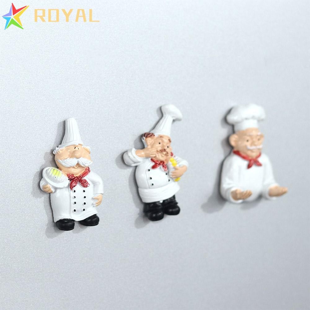 Royal Message Sticker Chef 3D การ์ตูนตกแต่ง Cook ตู้เย็นสติ๊กเกอร์บอร์ด ...