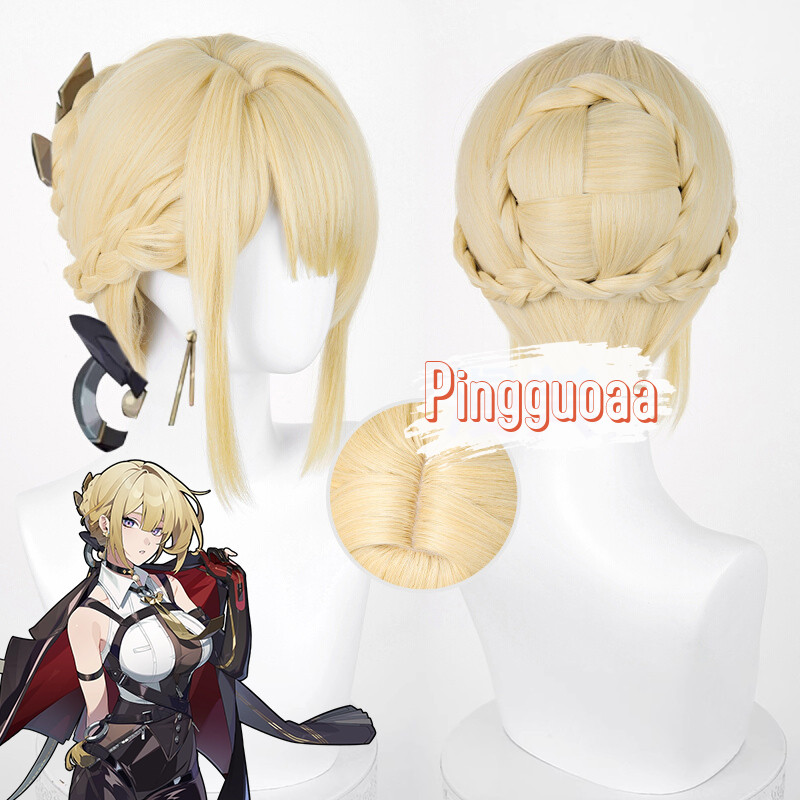 【Manmei】Zenless Zone Zero Evelyn Chevalier Cosplay Wig with Bun 30cm ...