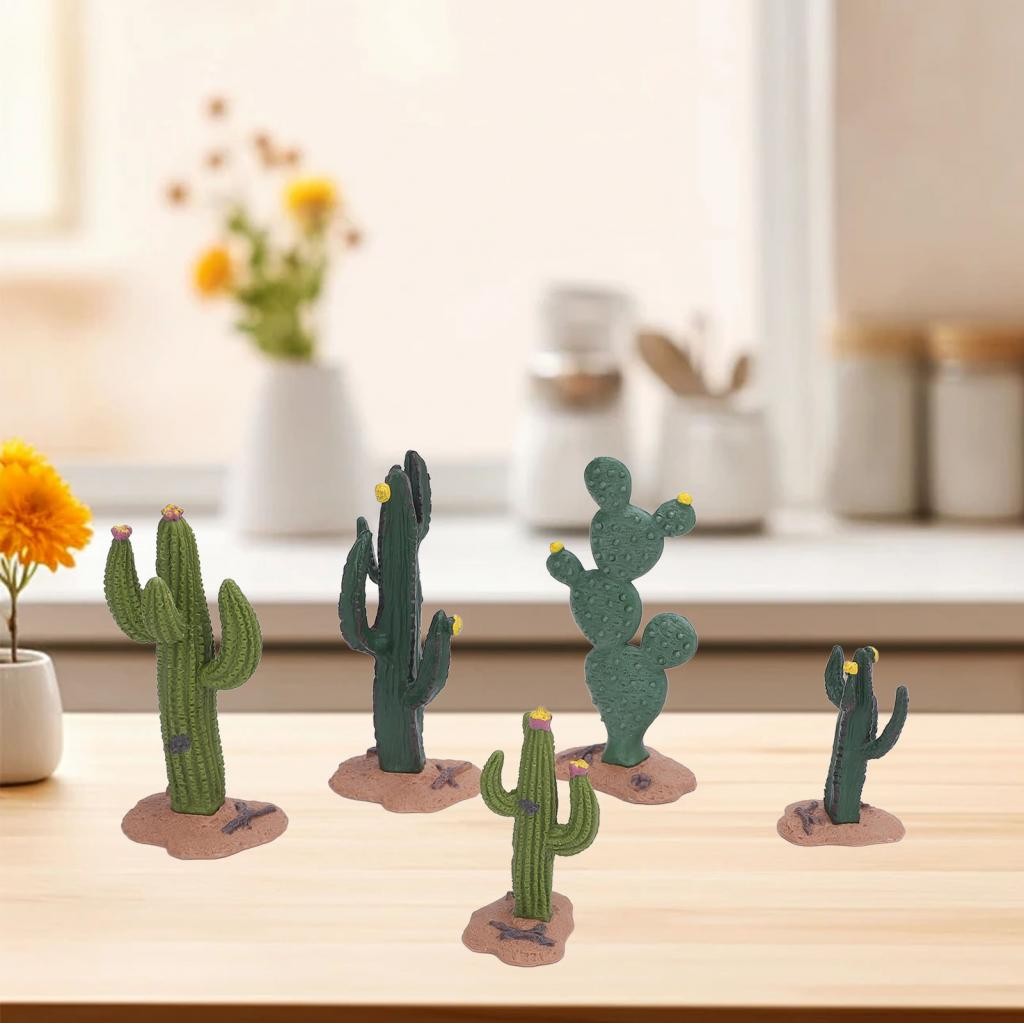 Mini Cactus Model Small Cacti Figurine สมจริงสำหรับการตกแต่งโต๊ะทราย ...