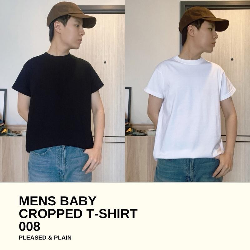 008 [Mens Baby Cropped T-Shirt] เสื้อยืดครอปผู้ชายคอกลม ทรงเบบี้ที คอ ...