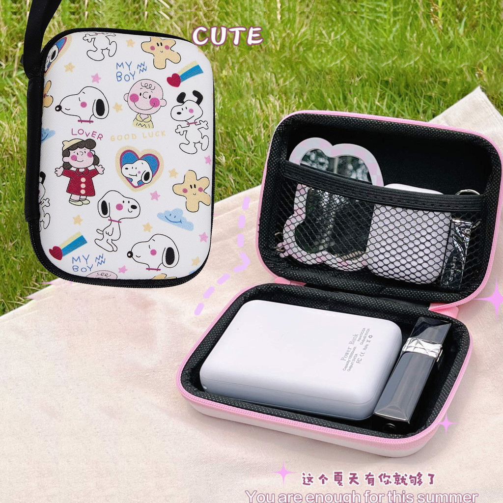 น่ารัก Snoopy Travel Cable Bag แบบพกพา Digital USB Gadget Organizer ...