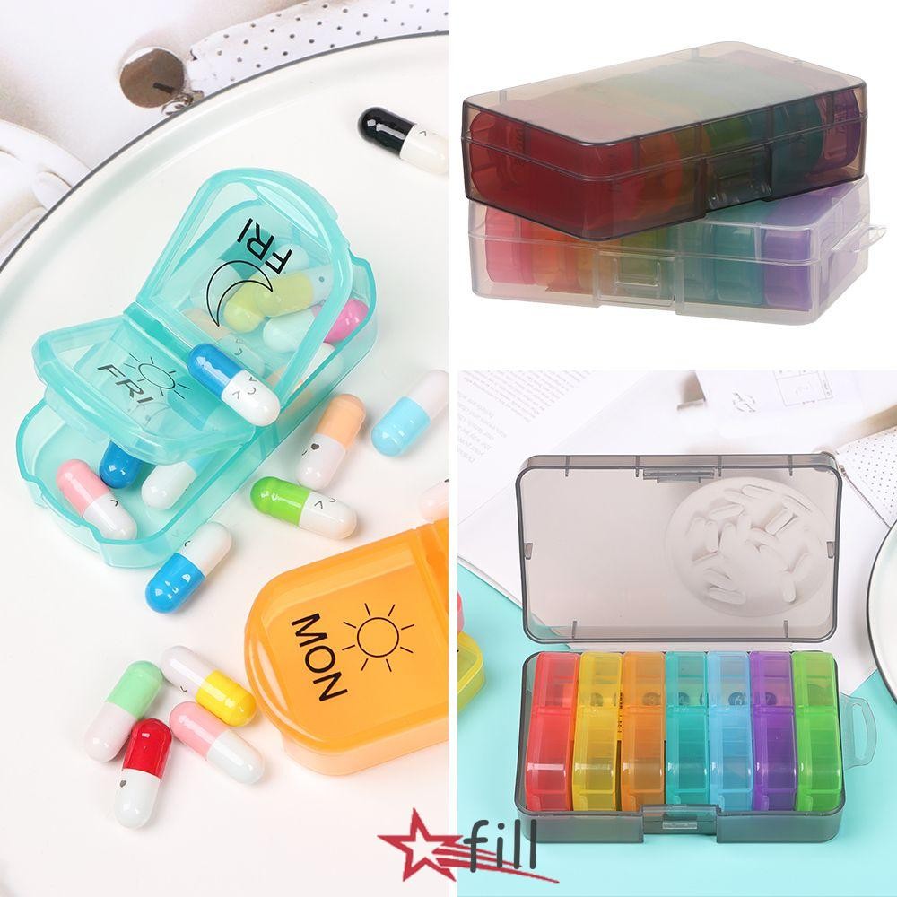 Fill Pill Box แบบพกพา 7 วัน AM PM เครื่องมือดูแลสุขภาพสีรุ้ง | Shopee ...