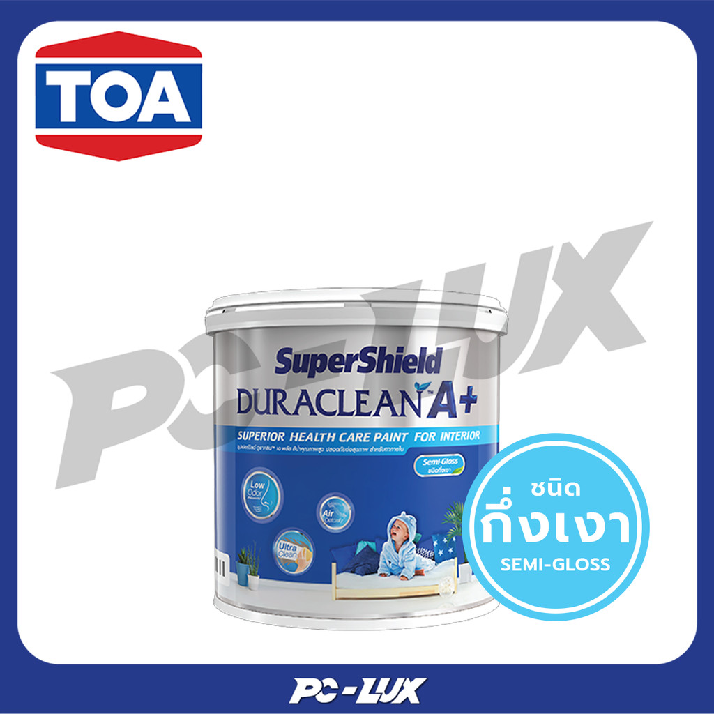TOA สีน้ำกึ่งเงา ภายใน รุ่น SUPERSHIELD DURACLEAN A PLUS | Shopee Thailand