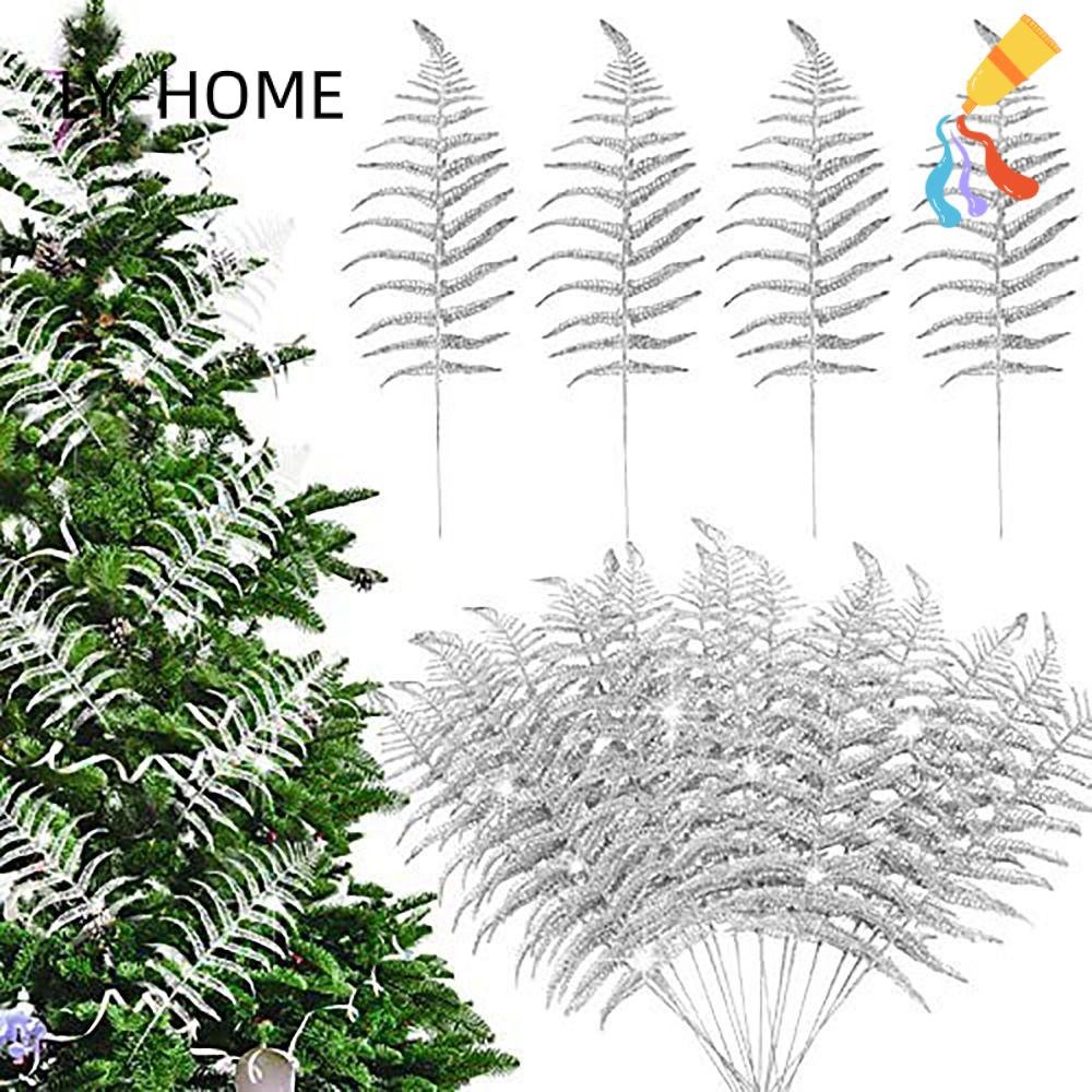 Ly เครื่องประดับตั้งโต๊ะ, พวงหรีด Twinkle Glittered Leaves กิ่งต้น ...