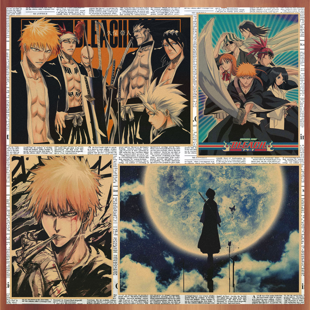 ญี่ปุ่นอะนิเมะ BLEACH BLEACH Retro กระดาษคราฟท์โปสเตอร์ตกแต่งผนังภาพวาด ...
