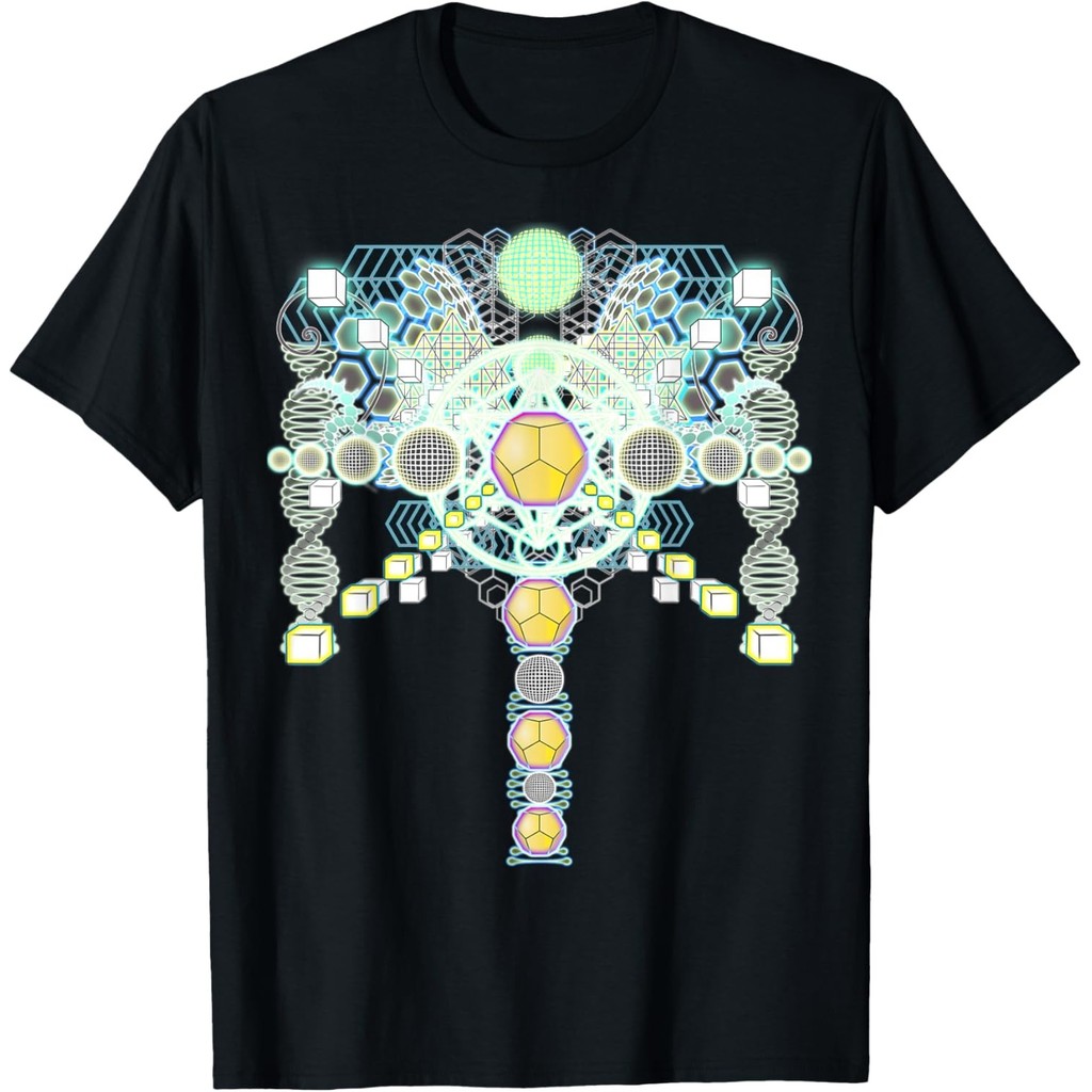 Psychedelic Visionary Shamanic Art เสื้อยืด "Metatron Cube Dna ...