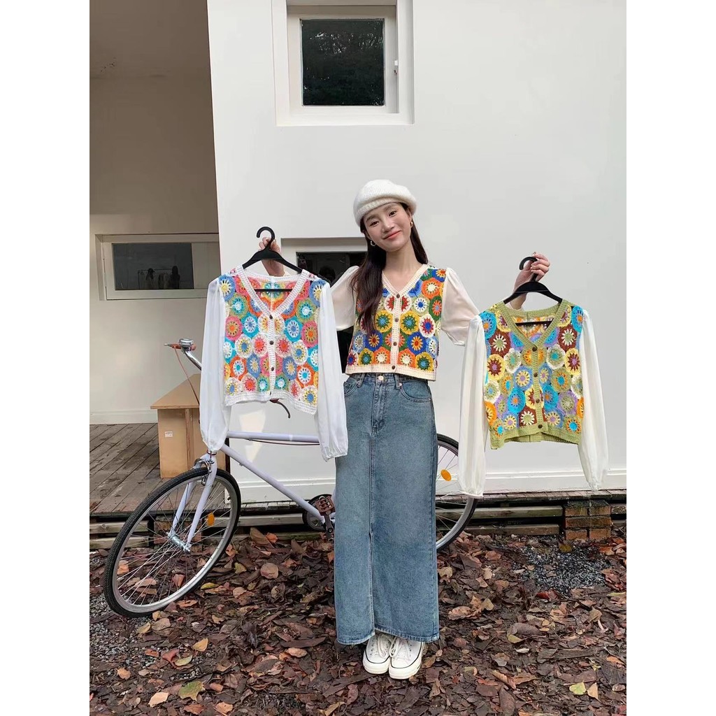 Balamy เสื้อเบลาส์ชิฟฟอนสีสันสดใสสไตล์เกาหลีใหม่ | Shopee Thailand