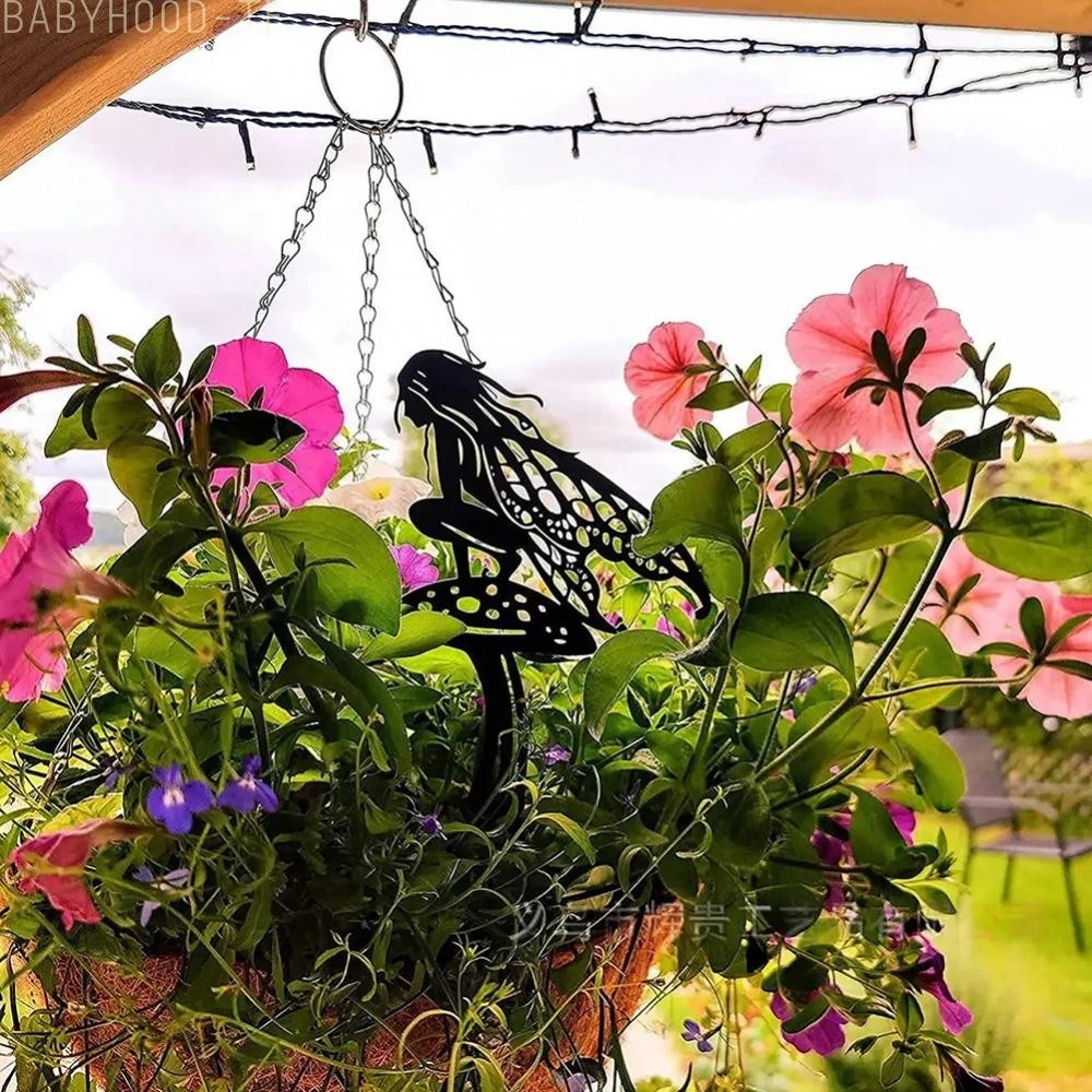 Enchanting Garden Stakes กับ Fairy Silhouette ชุดสามสําหรับกลางแจ้ง ...