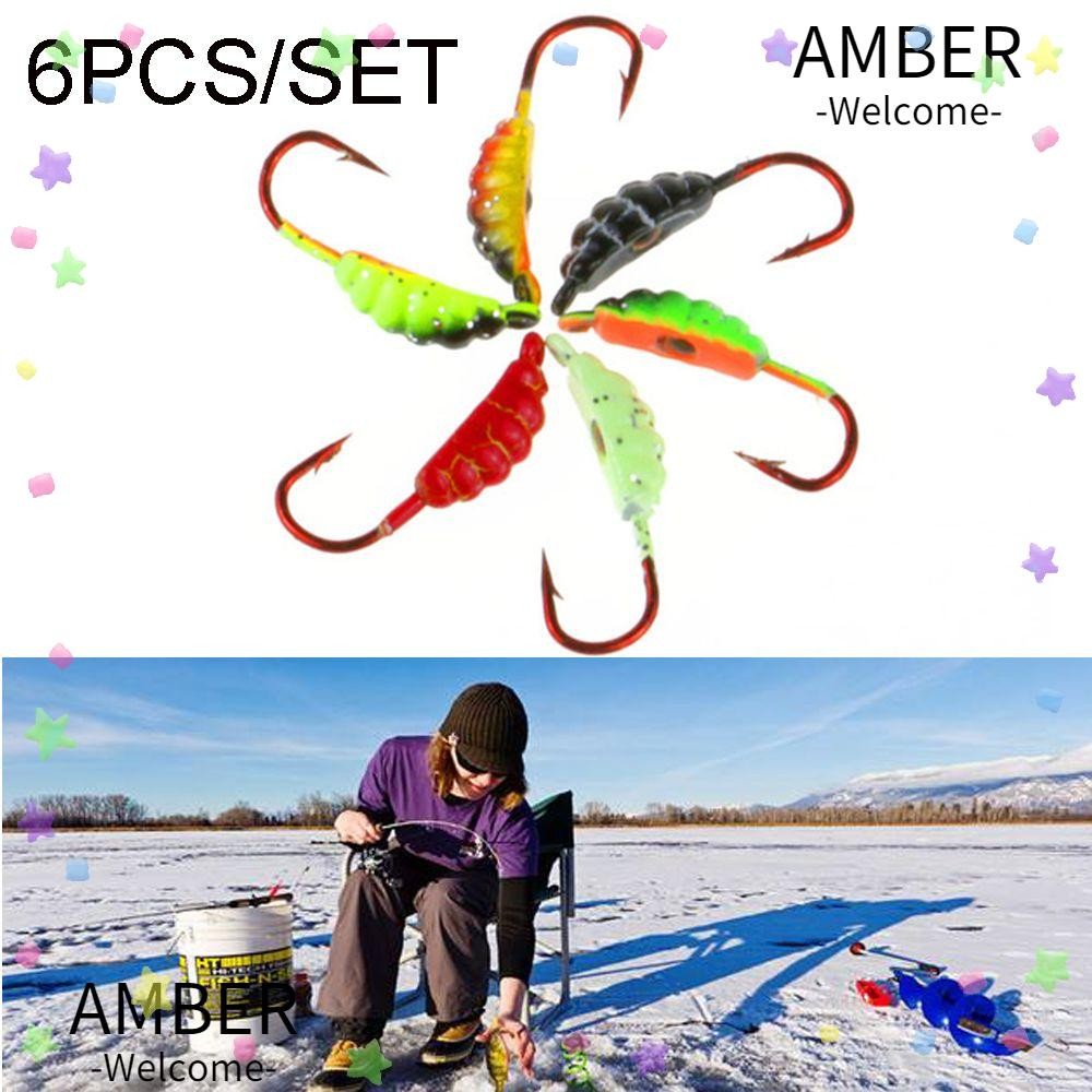 AMBER 6 ชิ้นเหยื่อตกปลาน้ําแข็งคุณภาพสูง Balancer Walleye ตะกั่ว Hard ...