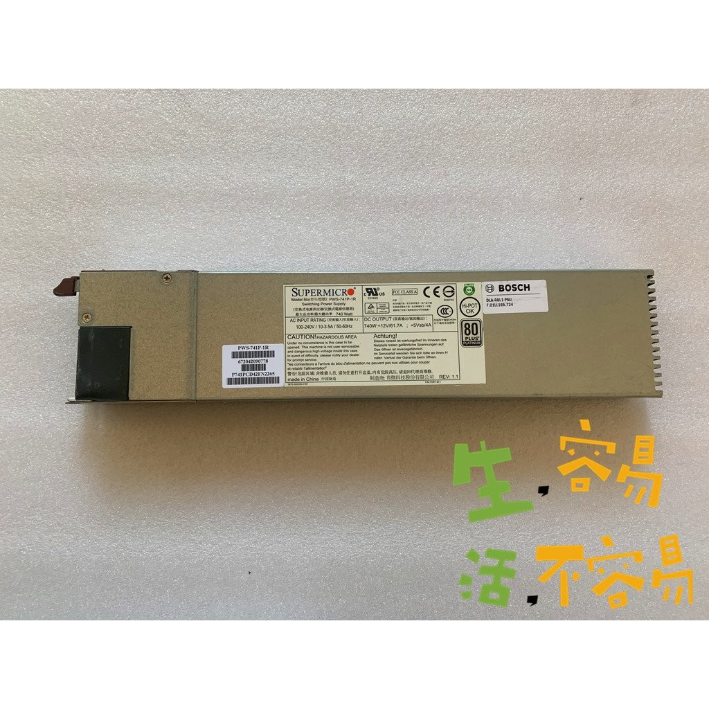 แหล่งจ่ายไฟสำรองสำหรับเซิร์ฟเวอร์ Supermicro PWS-741P-1R 740W ที่ได้รับ ...