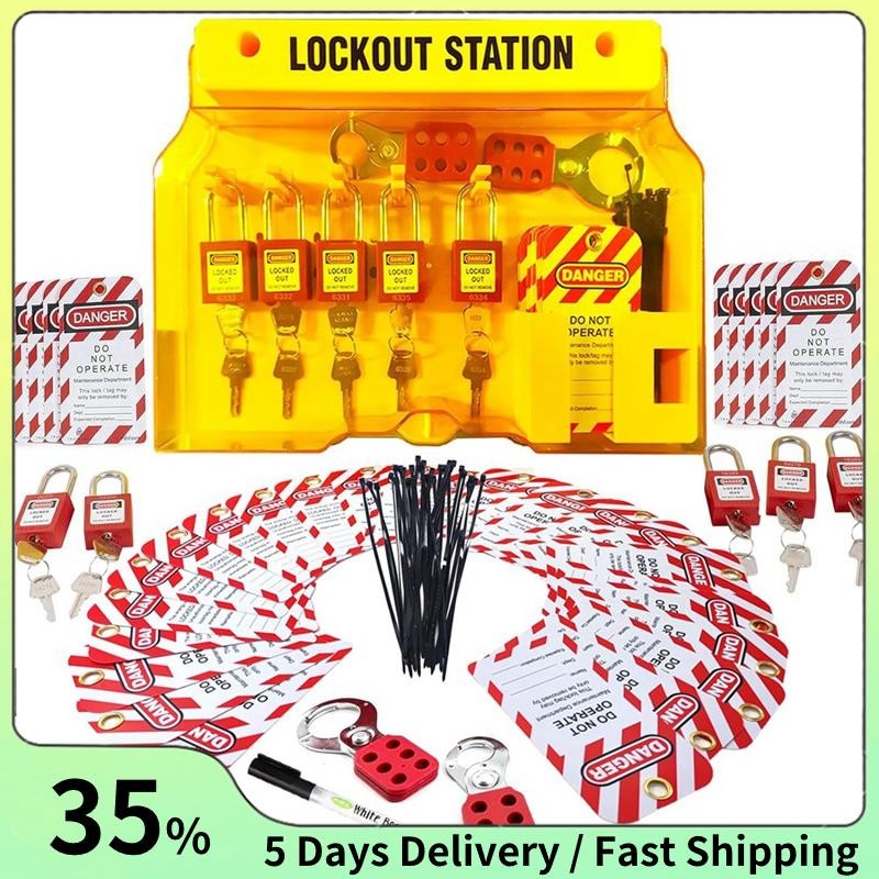Lockout Tagout Station for Safe Electric Lockouts,2Hasps,25Loto Tag ...