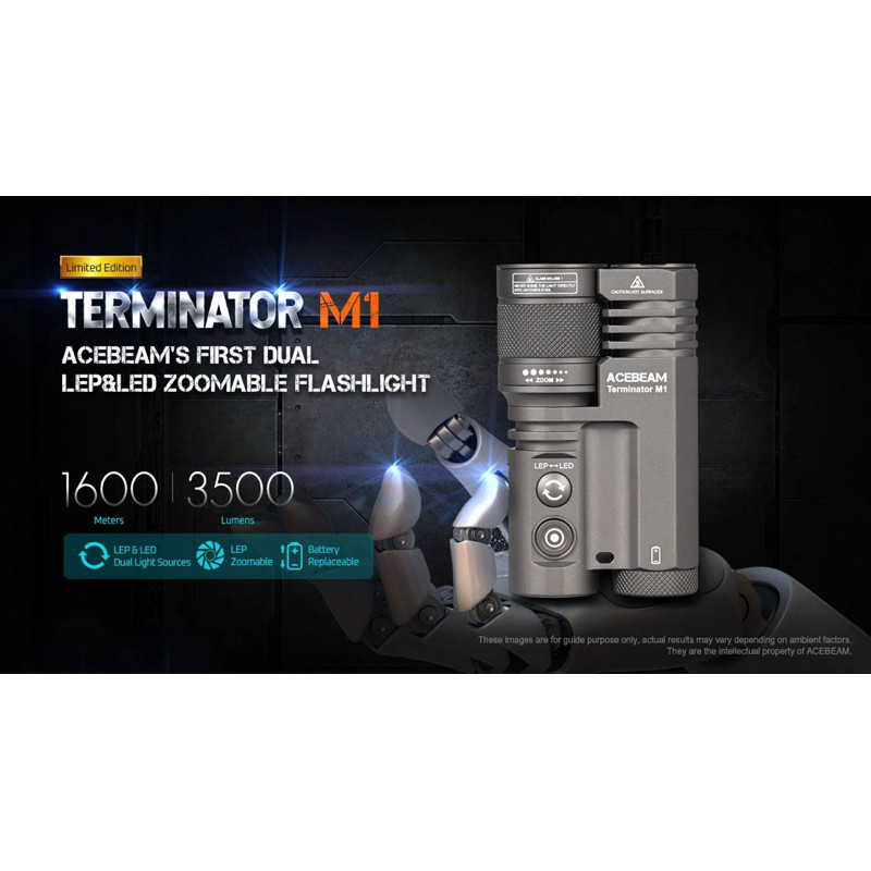 Acebeam Terminator M1 Dual Head LEP/LED Flashlight (Limited Edition ...