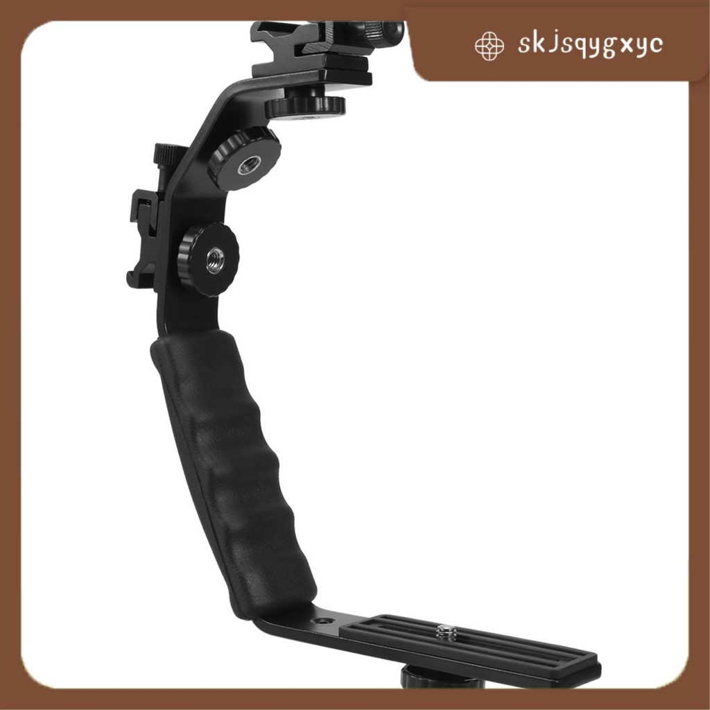skjsqygxycCamera L Bracket Mount Video Grip L-Bracket Dual Flash Cold ...