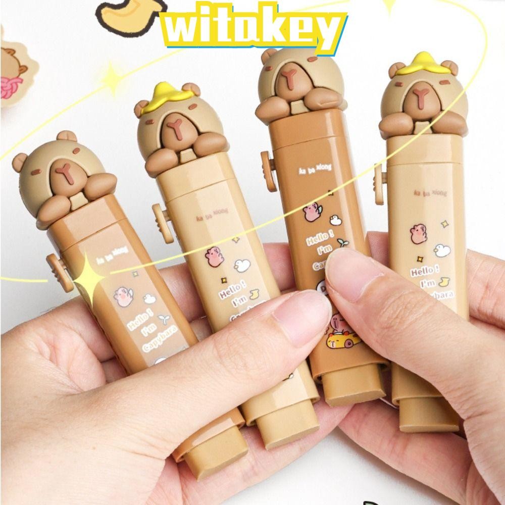 Witakey ยางลบยาง, Capybara เปลี่ยนแกนซิลิโคนยางลบ, น่ารัก Push-pull Design การ์ตูนของขวัญปากกา ...