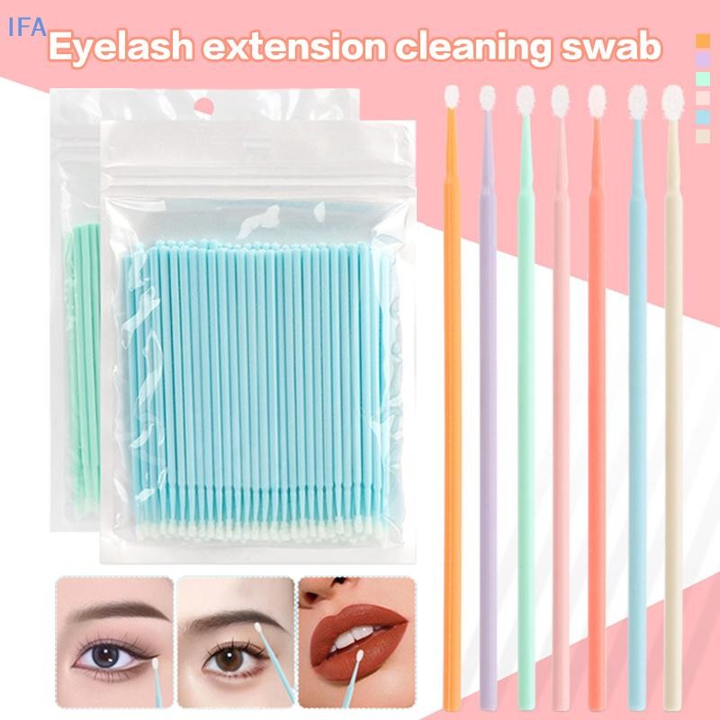 IFA 100pcs ทิ้ง MicroBrush Eyelashes Extension Ince Lash Removing Swab Micro แปรงสําหรับ ...