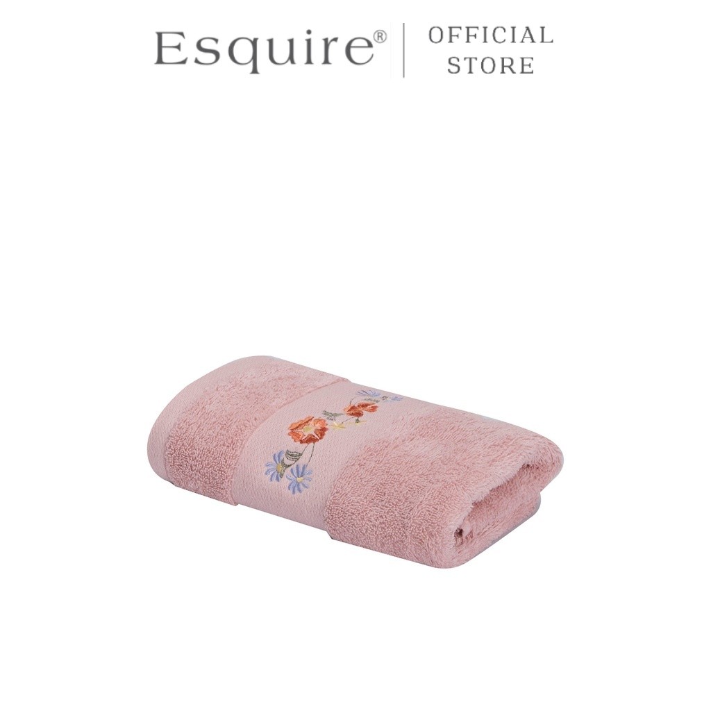 Esquire ผ้าขนหนูปักลาย la Fleur ขนาด 16X32 นิ้ว ผ้า Premium ผ้าขนหนูเกรดโรงแรม | Shopee Thailand