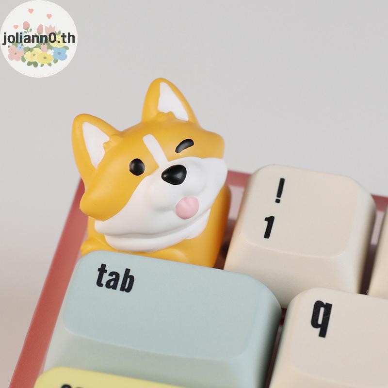 Joliann0 Universal การ์ตูน Corgi Keycaps Creative ส่วนบุคคล 3D Corgi ...
