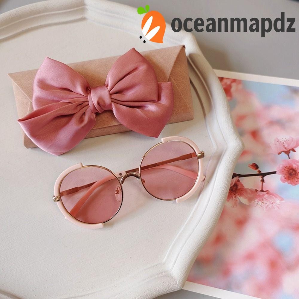 OCEANMAPDZ โบว์แว่นตากล่องผู้หญิงแบบพกพา PU หนัง Bowowknot แม่เหล็ก Clasp กระเป๋าแว่นตากล่องเก็บ ...