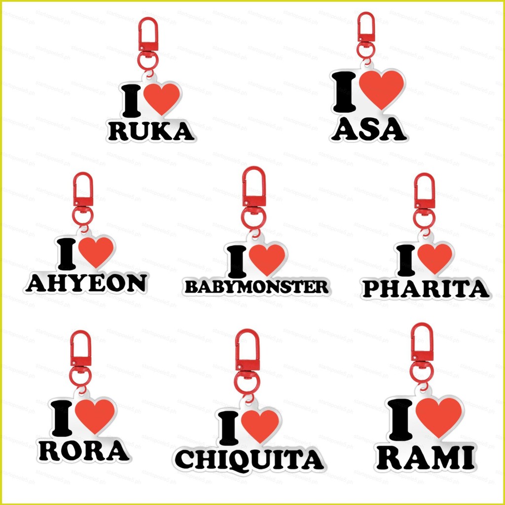 ST5 BABYMONSTER AHYEON พวงกุญแจอะคริลิค RAMI RUKA จี้กระเป๋าอุปกรณ์ ...