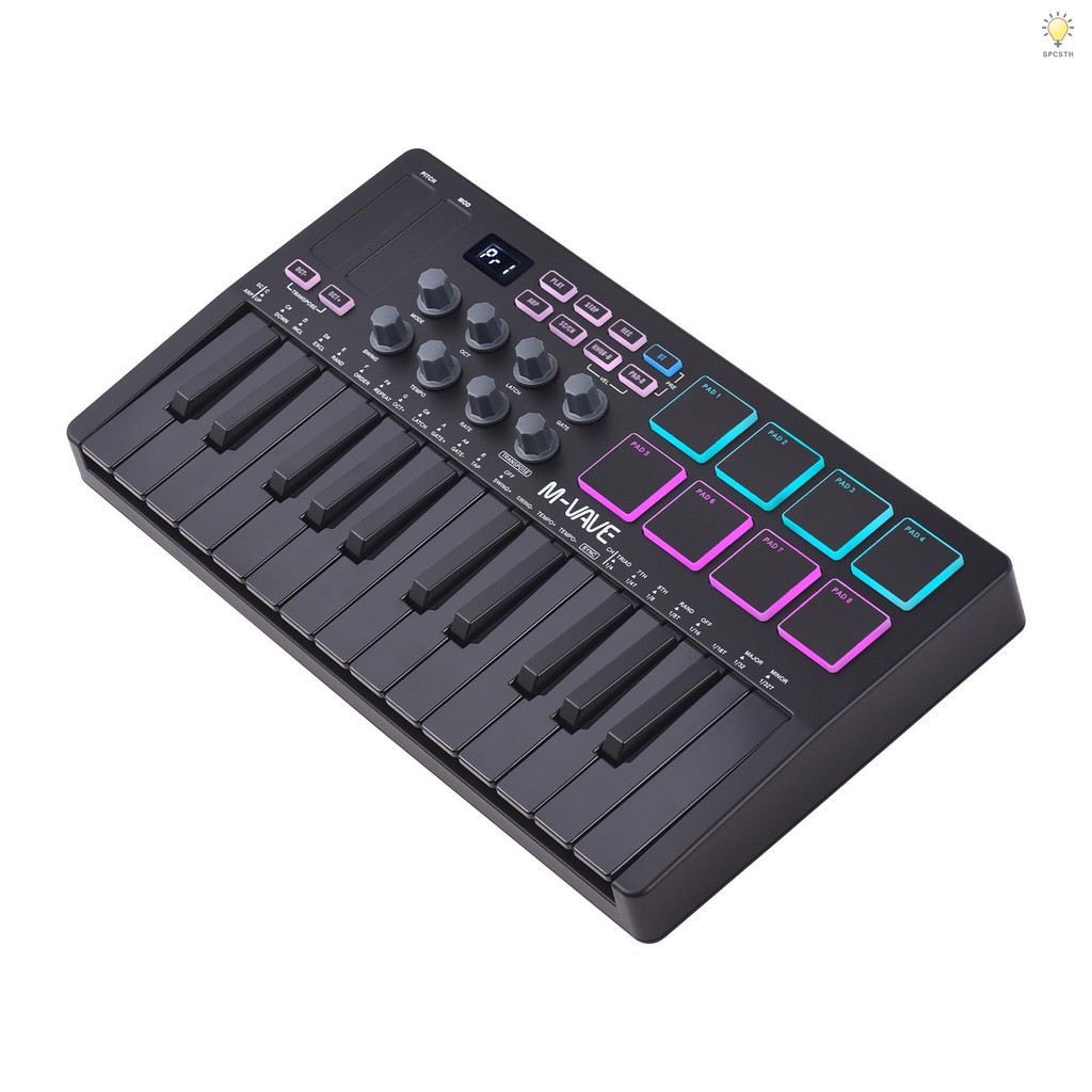 MIDI คีย์บอร์ดคอนโทรลเลอร์ Beat Maker เครื่องชาร์จ 25 คีย์ MIDI คีย์บอร์ดแบบพกพา Arranging ...