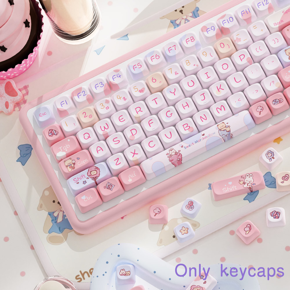 Sweet Cotton Candy Keycaps MCA Profile น่ารักและส่วนบุคคล DYE-SUB PBT ...