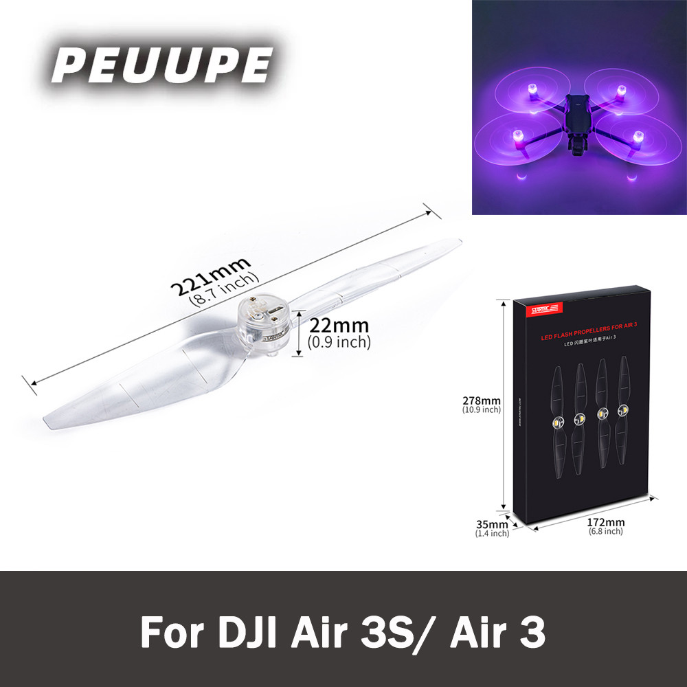 Drone Luminous Blade LED Flash Night Light สําหรับ DJI Air 3S ใบพัด ...