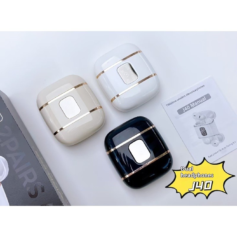 หูฟังบลูทูธไร้สาย 4 หูฟัง J40 กีฬา Esports หูฟัง TWS ที่จัดเก็บยาวพิเศษ | Shopee Thailand