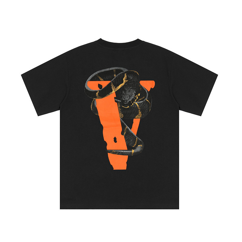 Vlone FAST Snake Black Mamba พิมพ์ Big V แขนสั้น Hip Hop เสื้อยืดผู้ชาย ...