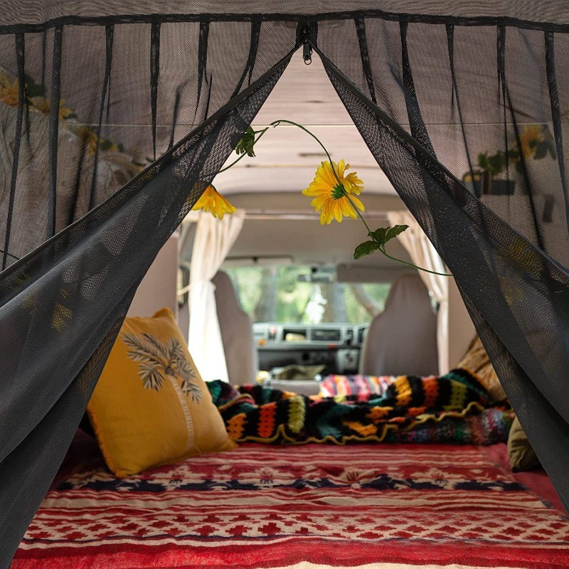 Universal หน้าจอแม่เหล็กประตูบานเลื่อน Flyscreen ตาข่าย Van Fly Net ...