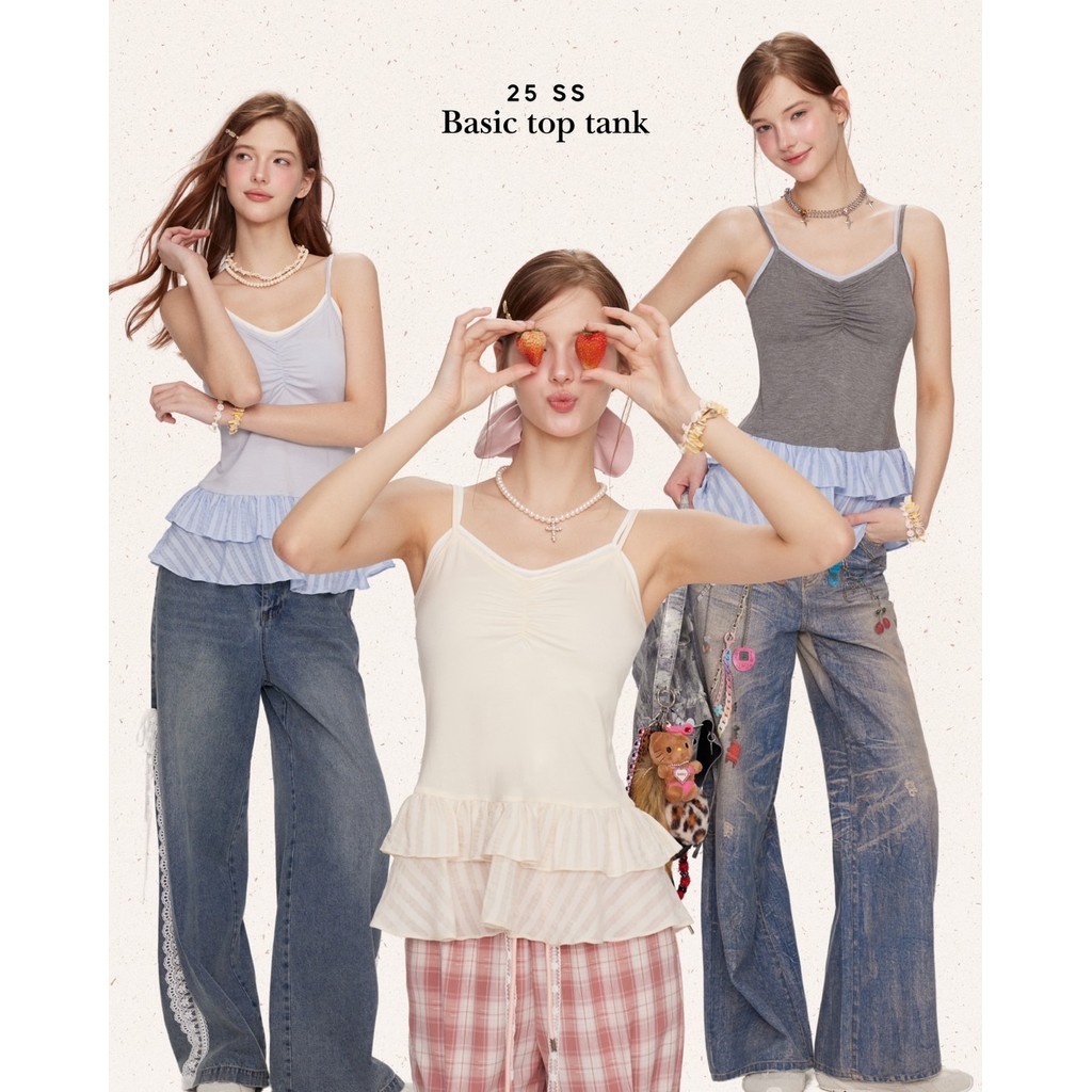 สินค้าลิขสิทธิ์แท้ IRIS BOUTIQUE 25ss TM IS1626 Basic top tank สาย ...