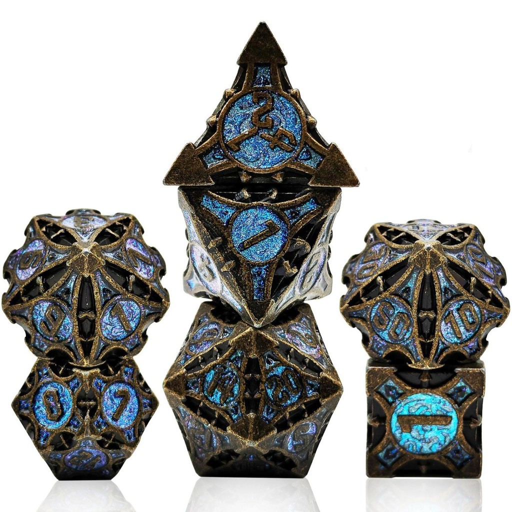 Dnd dice set ลูกเต๋า dnd ชุดลูกเต๋าโลหะแข็ง รูปทรงหลายเหลี่ยม Dungeons ...