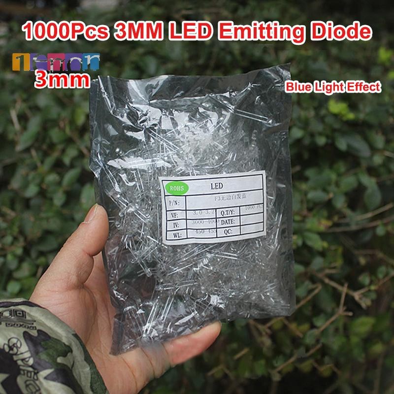 [Lemon] 1000 ชิ้น 3 มิลลิเมตร LED ไดโอด F3 ชุดสารพันแสงอัลตร้าแสงสีฟ้า ...