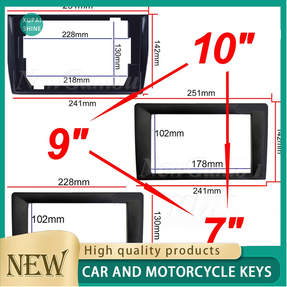 XPSCar Video Frame Changer 10/9/7 นิ้ว Universal ฝาครอบด้านหลังแผงวิทยุ ...