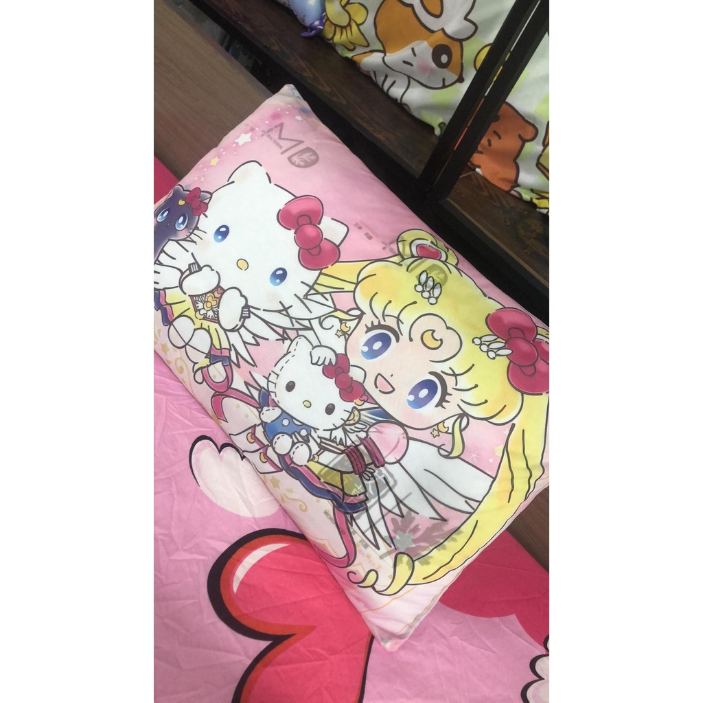เซเลอร์มูนแบรนด์ร่วม Hello Kitty Jasmine Rabbit Melody ปลอกหมอนผ้าไหม ...