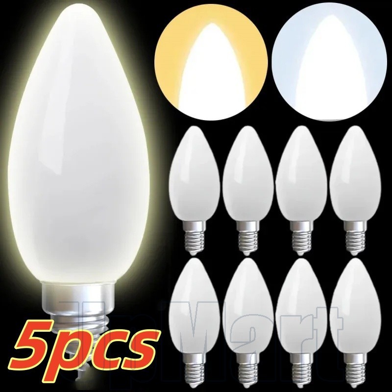 หลอดไฟ LED ฐานสกรูสากล E14/E12, 1W 220V สําหรับบ้าน/เชิงพาณิชย์, โคมไฟตู้เย็นที่อยู่อาศัยพลาสติก ...