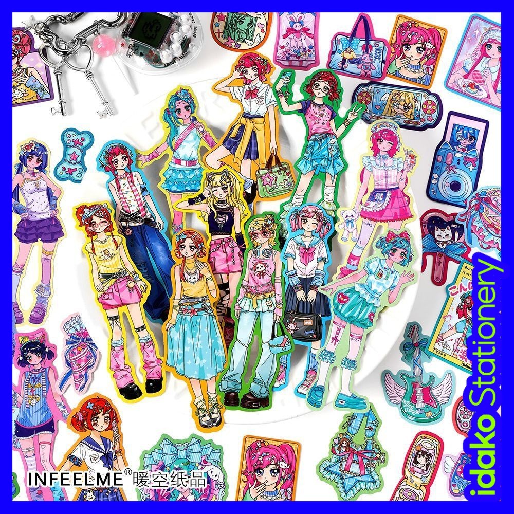 Idako [Dimensional Party Series] สติ๊กเกอร์กาวแพ็คการ์ตูนหวานเย็น y2k ...