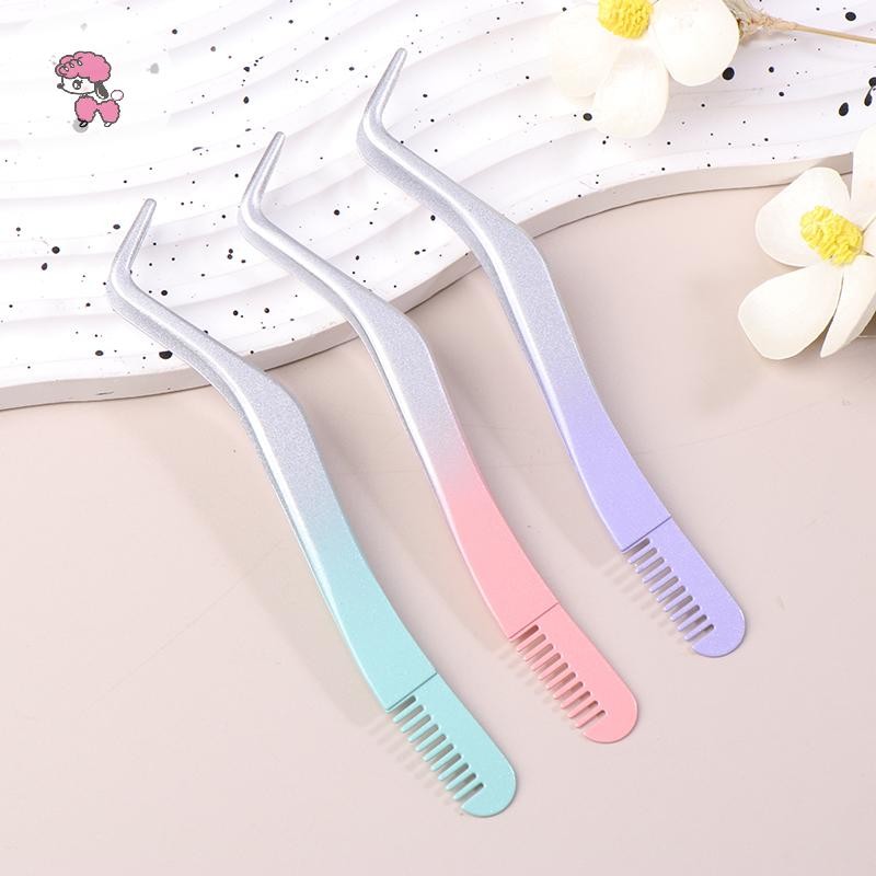 Grl 1 PC Eyelash หวีแหนบแต่งหน้าสแตนเลส Non-magnetic Pincet Volume 3D ...