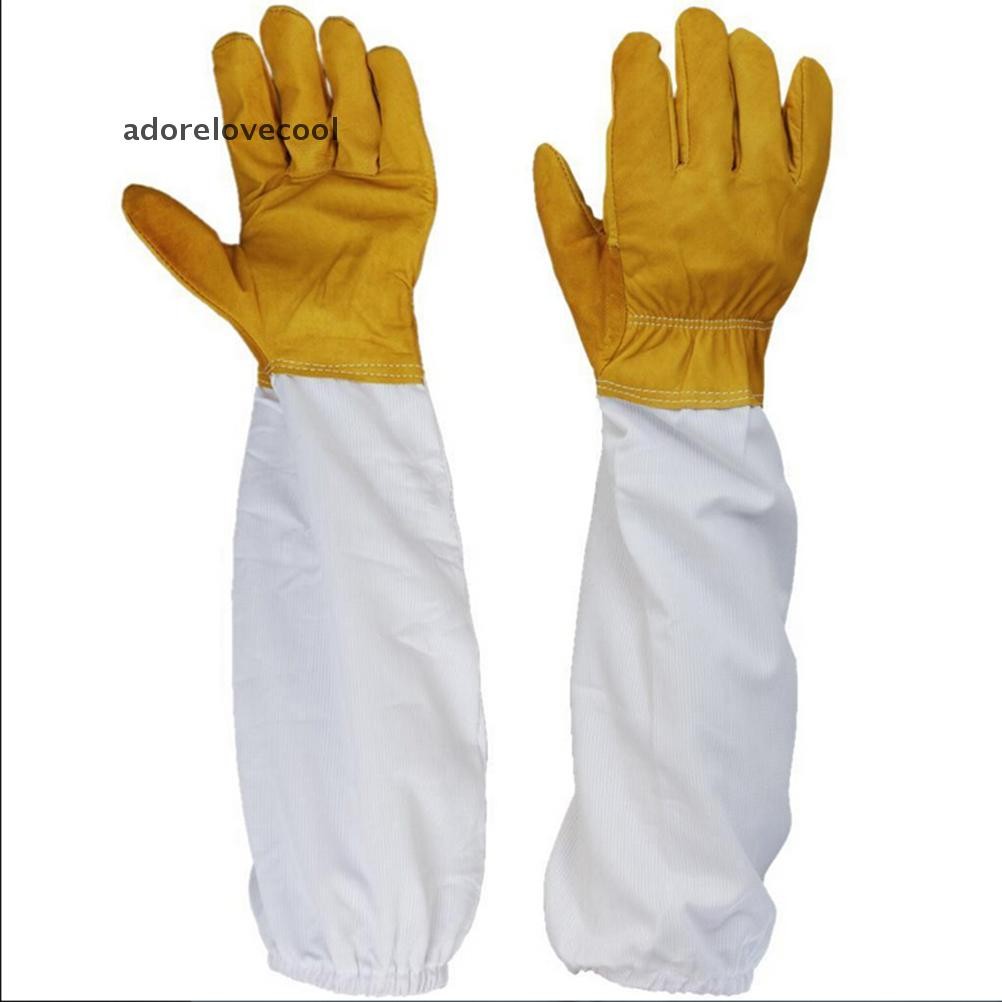 Adth คู่ Beekeeper การเลี้ยงผึ้ง Bee Keeping ถุงมือ Goatskin พร้อม Vented แขนยาว Martijn ...
