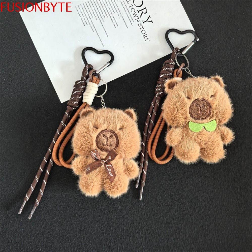 FUSIONBYTE พวงกุญแจตุ๊กตา Capybara คอลเลกชันนุ่ม Capybara ตุ๊กตาตุ๊กตาจี้น่ารักสบายการ์ตูนแขวนตก ...