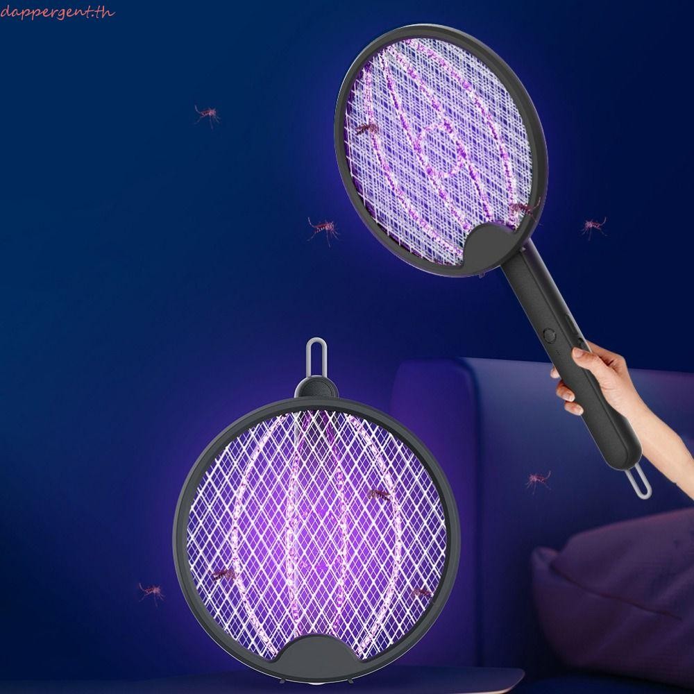 DAPPERGENT ไม้ตียุงไฟฟ้าแบบพับได้แบบใช้มือถือแบบแขวนได้ผลิตภัณฑ์ไล่แมลงพลาสติก USB ชาร์จนักฆ่า ...