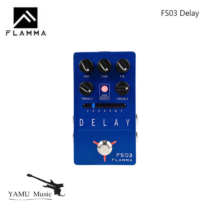 Flamma FS03 กีตาร์ Delay เหยียบสเตอริโอดิจิตอล Delay กีตาร์ Stringer 6 Delay Effects Stortable ...