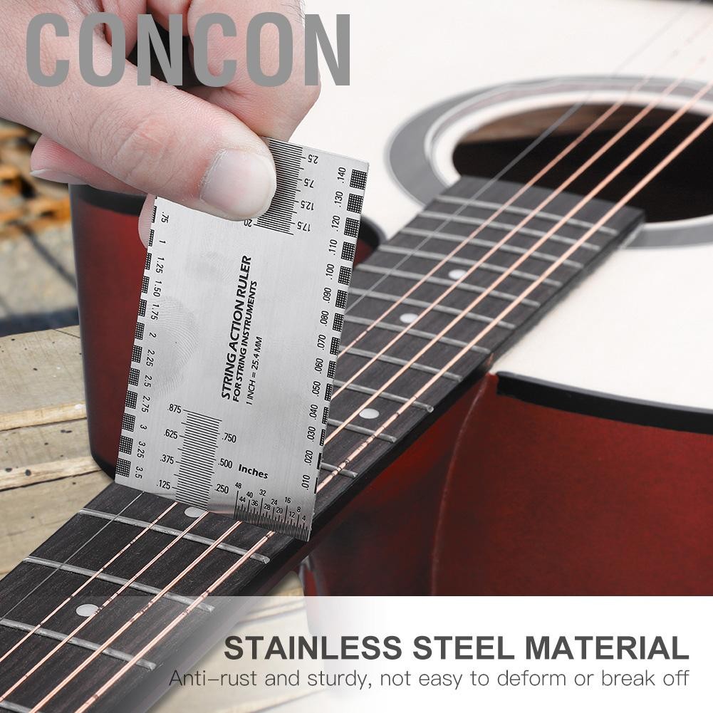 Concon String Action ไม้บรรทัดวัดเครื่องมือสแตนเลสวัดสำหรับกีตาร์เบส ...