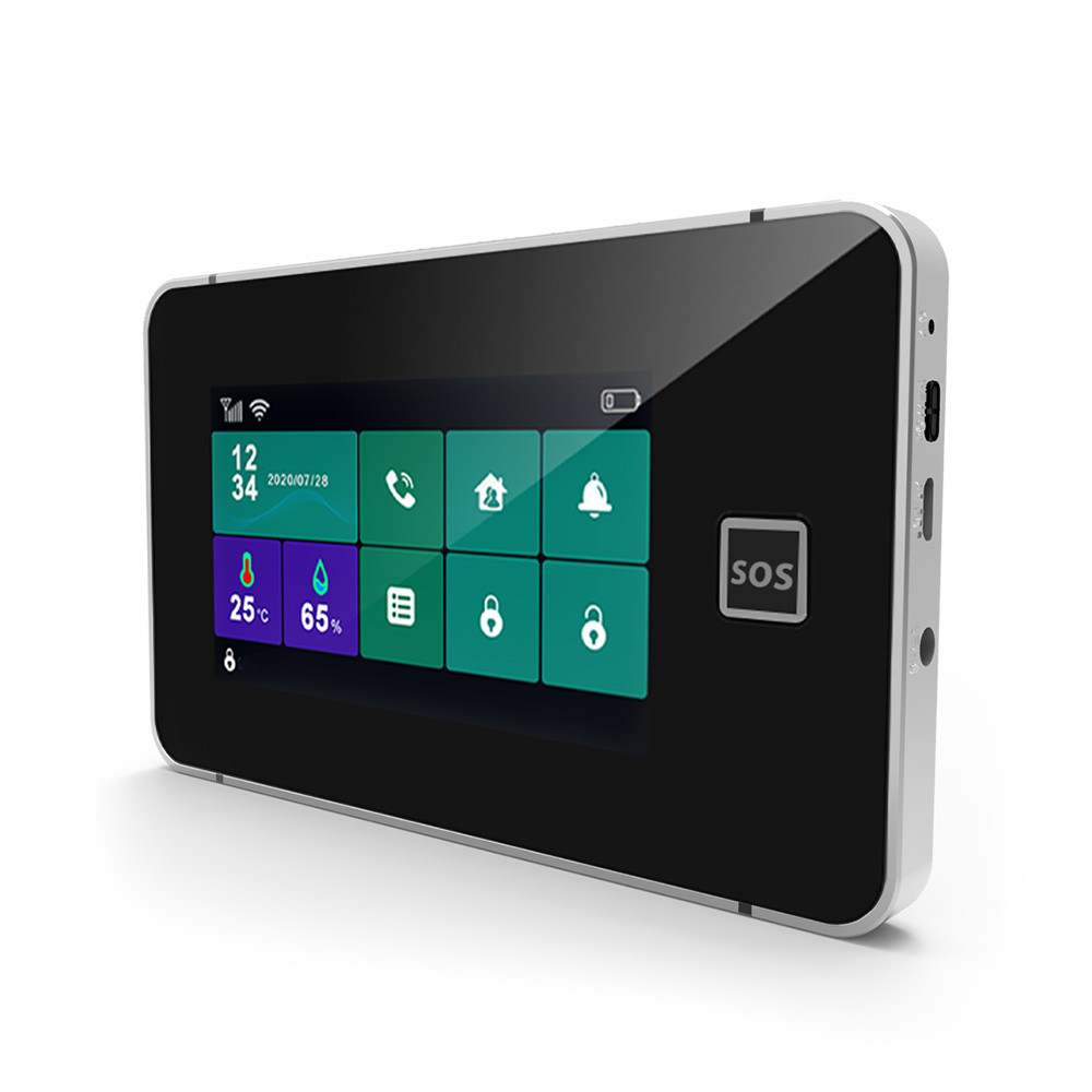 2g/wifi GSM Tuya ระบบเตือนภัยบ้านไร้สาย 4.3 นิ้วหน้าจอสัมผัสเต็มรูปแบบ ...