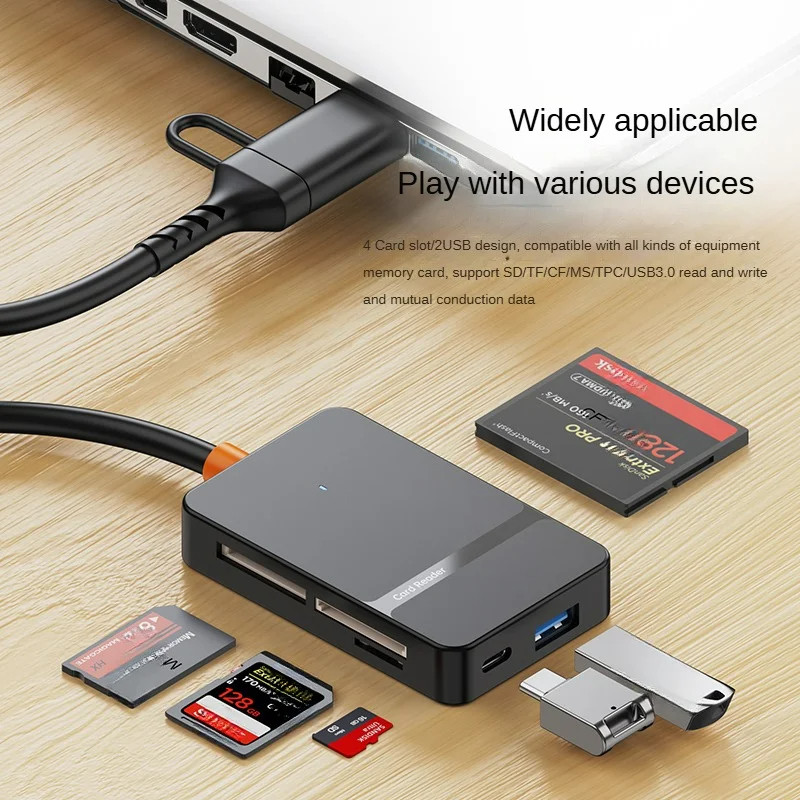 8 In 1 USB C CF Card Reader USB 3.0 ประเภท CTF CF MSD เครื่องอ่านการ์ดหน่วยความจํา OTG USB Card ...