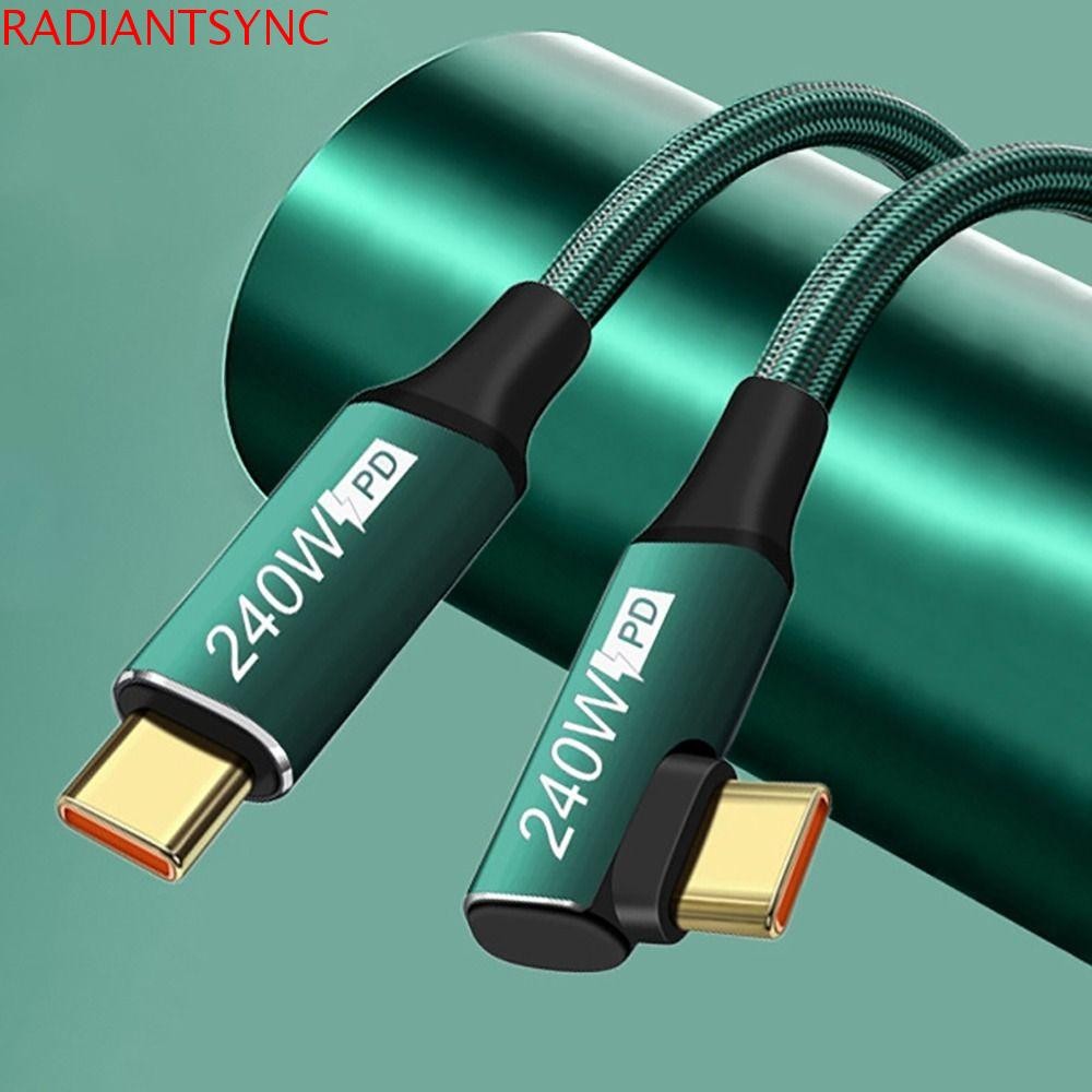 Radiantsync สายชาร์จ Type-C ถึง Type-C สายชาร์จข้อศอกเดี่ยวชาร์จเร็ว USB Type C 90 องศาสายข้อมูล ...