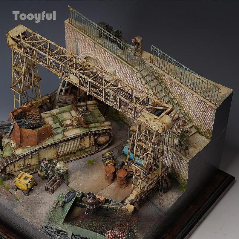 [Predolo1] 1/35 Building Model Kit Scenery Layout Factory Wood Foam ...