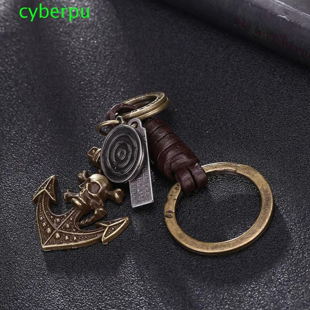 Cyberpulse Pirate Ship Key Chain,ของแท้หนังVINTAGE Skeletonพวงกุญแจ,รถ ...