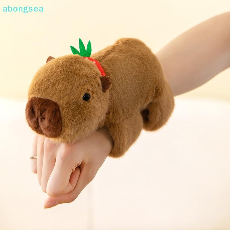 Abongsea Capybara ตุ๊กตาตุ๊กตา Clap วงกลมของเล่น Slap Snap Wrap สายรัดข้อมือสร้อยข้อมือ Fluffy ...
